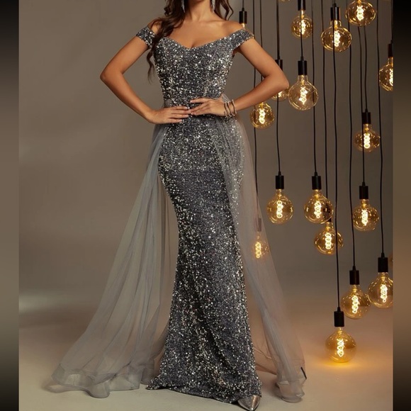Dresses | Luxe Off Shoulder Mesh Detail Party Formal Prom Wedding ...